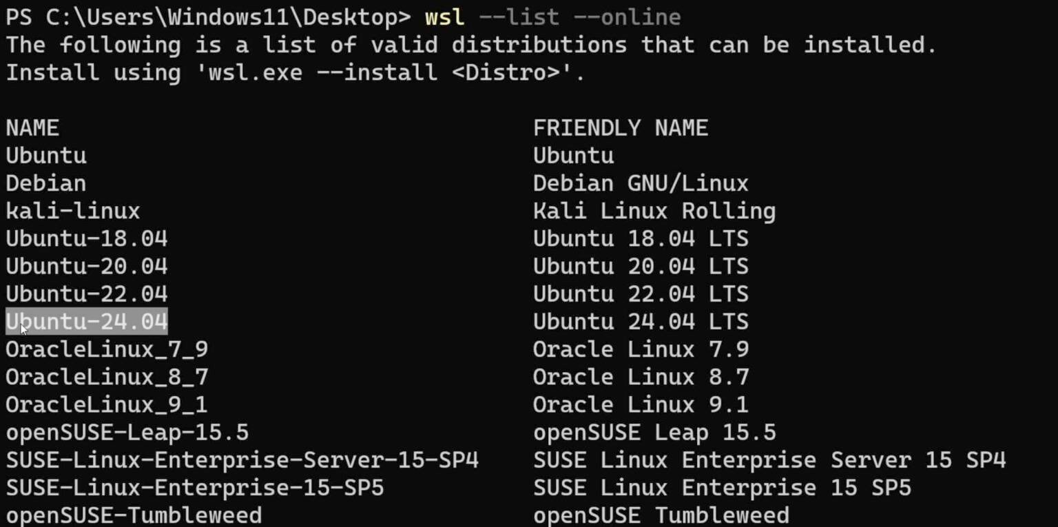 Run Ubuntu 24.04 on Windows 11 with GUI using WSL